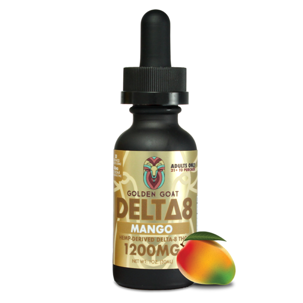 Delta-8 Oil, 1200mg - 30ml, 1oz. - Mango - Golden Goat